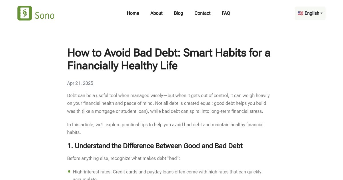 How to Avoid Bad Debt: Smart Habits for a Financially Healthy Life